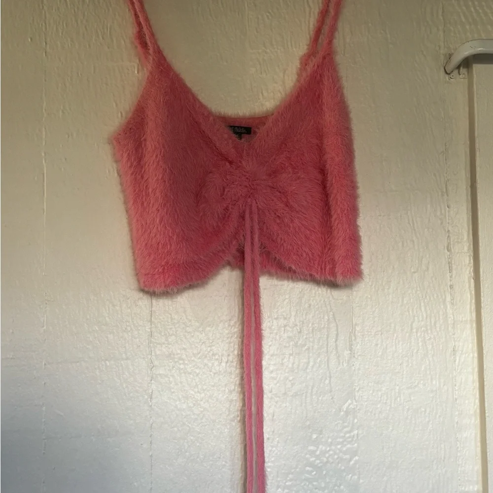 Tops | Pink Fuzzy Womens Top | Poshmark